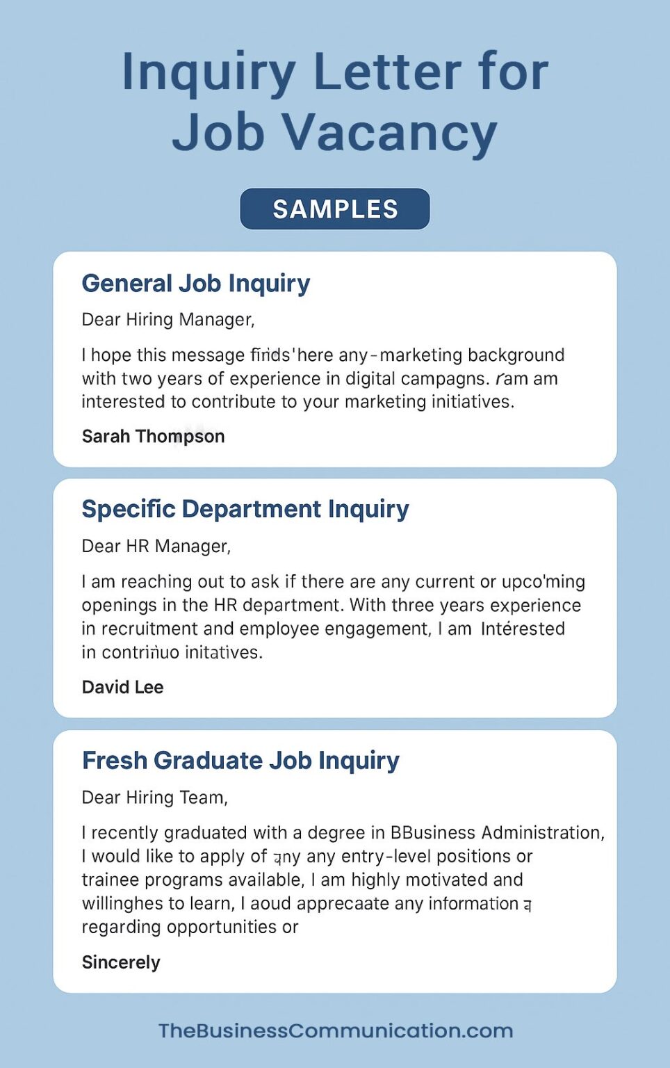 Inquiry Letter for Job Vacancy: Samples & Professional Email Scripts