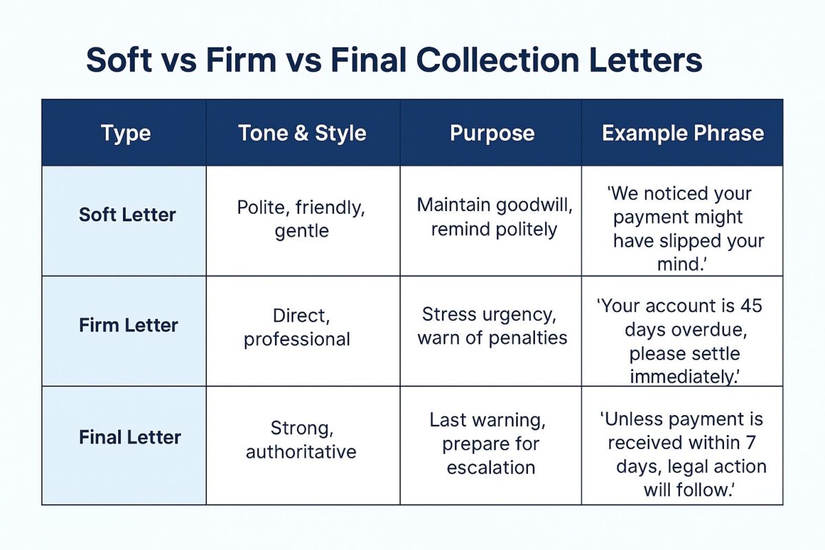 Types of Collection Letters: Soft, Firm and Final Explained