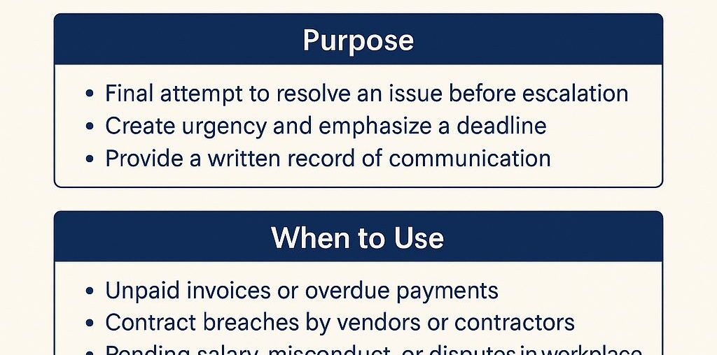 What is an Ultimatum Letter? Definition, Purpose and Writing Guide
