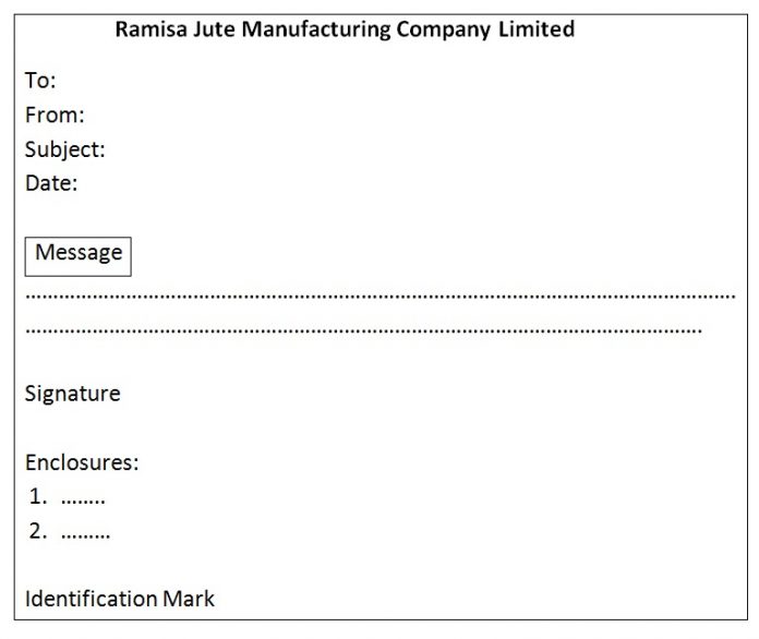 Format of Memo in Business Communication