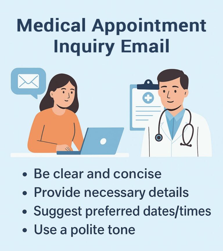 Medical Appointment Inquiry Email: 4 Samples for Clinics and Hospitals