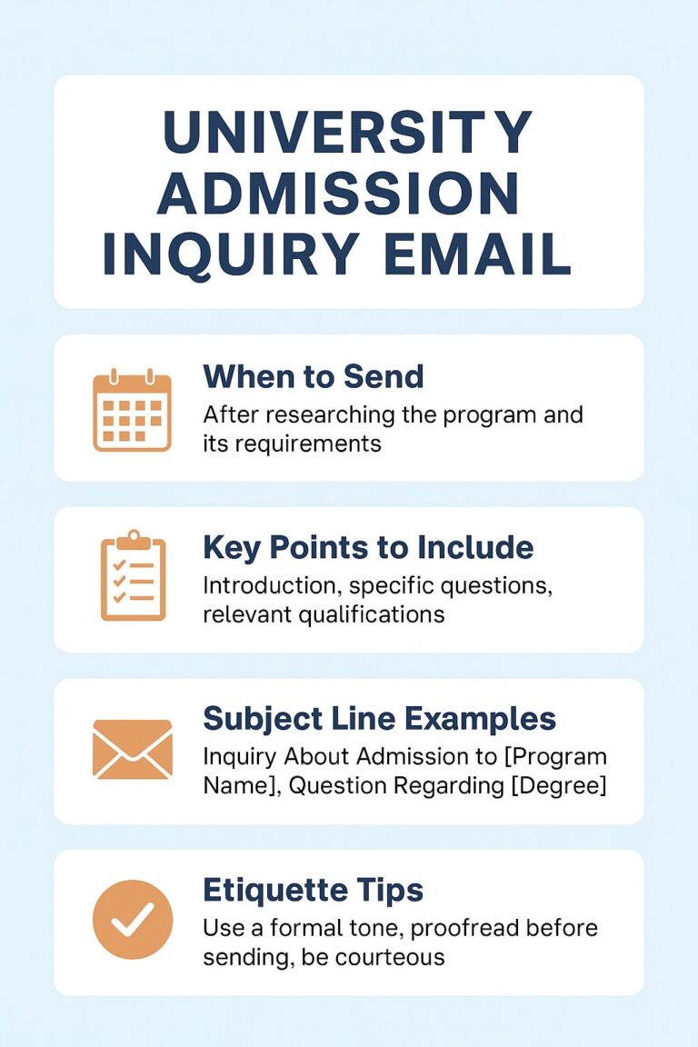 University Admission and Scholarship Inquiry Email: Samples and Writing ...